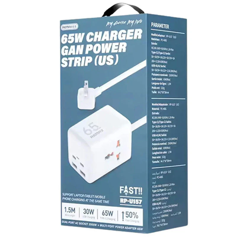 Remax Power Strip - 65W GaN Multiport Charging Extension